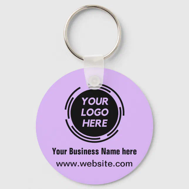 Business Logo Basic Employee Staff Keychain | Zazzle