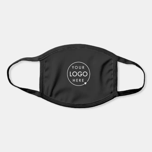 Business Logo | Black Modern Minimalist Face Mask | Zazzle