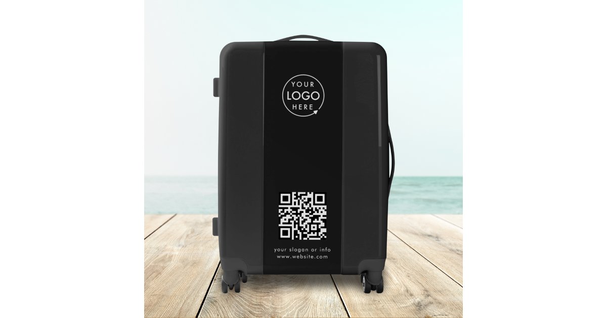 Business Logo | Black Modern Professional QR Code Luggage | Zazzle