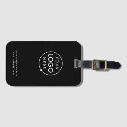 Business Logo | Black Modern Professional Travel Luggage Tag | Zazzle