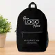 Business Logo Black Printed Backpack | Zazzle