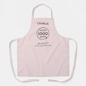 Business Logo | Blush Pink Employee Staff Name Apron | Zazzle