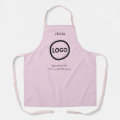 Business Logo | Blush Pink Employee Staff Name Apron | Zazzle