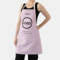 Business Logo | Blush Pink Employee Staff Name Apron | Zazzle