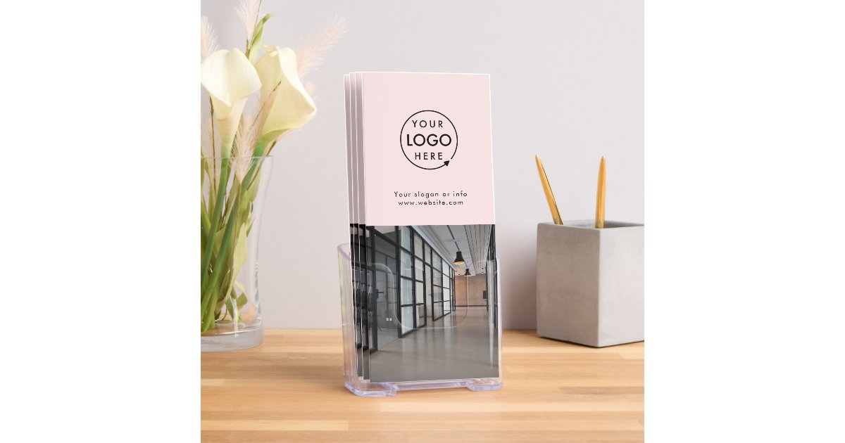 Business Logo Blush Pink Pamphlet Brochure | Zazzle