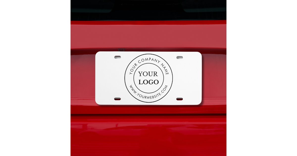 Business Logo Branded Modern License Plate | Zazzle