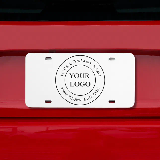 Business Logo Branded Modern License Plate | Zazzle