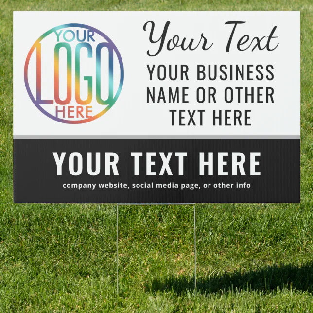 Business Logo Branding Modern Professional Yard Sign | Zazzle
