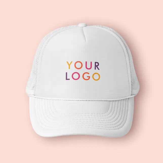 Business Logo Branding Rectangle Trucker Hat | Zazzle