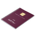 Business logo burgundy elegant notebook | Zazzle