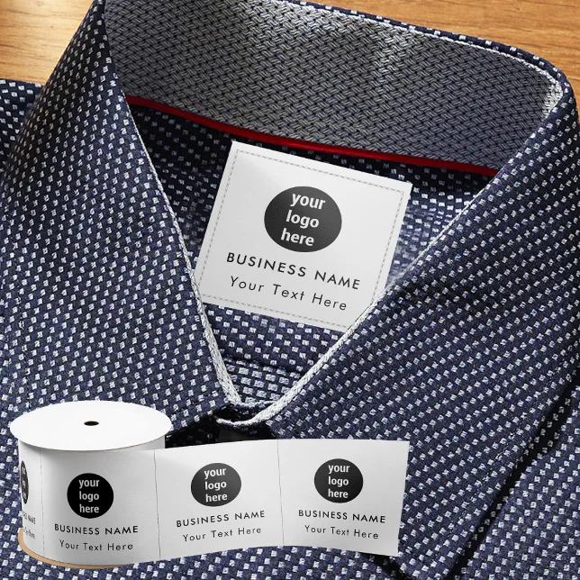 Business Logo Clothing Labels Sew On Sewing Tag Satin Ribbon | Zazzle