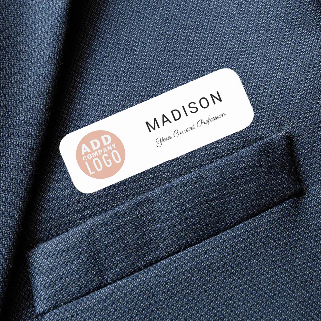 Business Logo Company Employee Name Tag | Zazzle