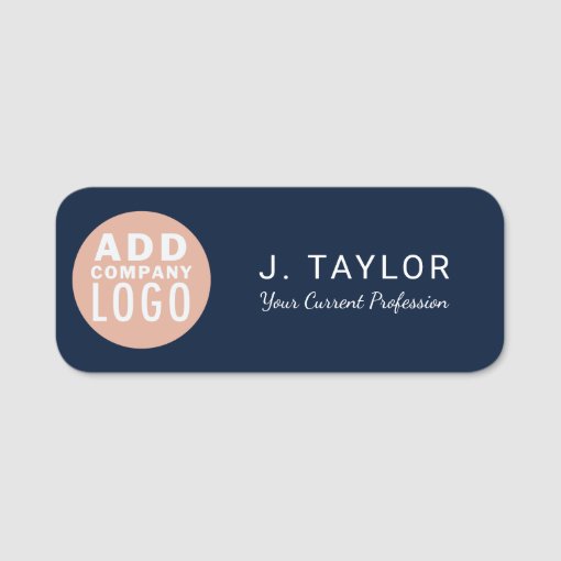 Business Logo Company Employee Staff Custom Name Tag | Zazzle