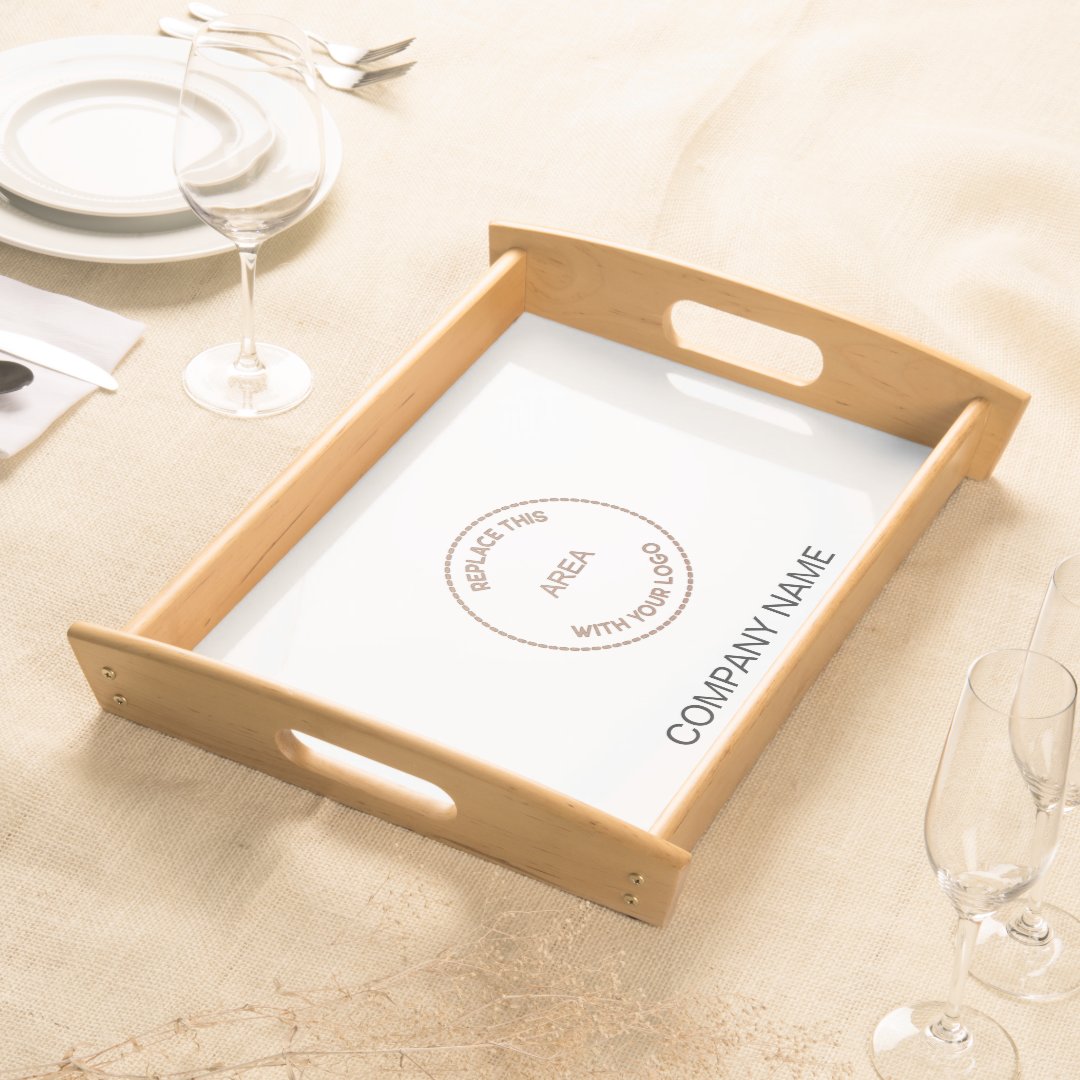 Business Logo Company Name Event Supplies Serving Tray | Zazzle