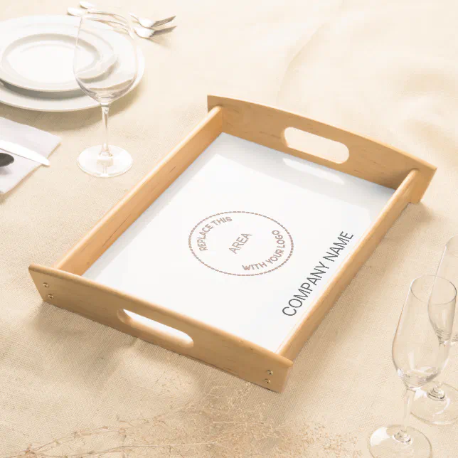 Business Logo Company Name Event Supplies Serving Tray | Zazzle