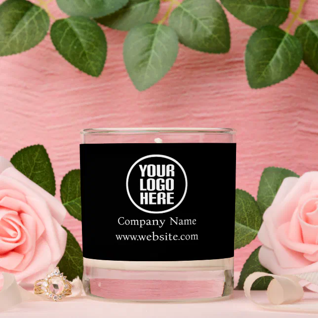 Business Logo Company Professional Corporate Black Scented Candle | Zazzle