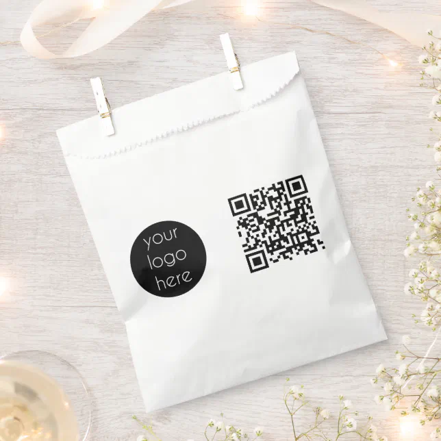 Business Logo Company Promotional QR Code Favor Bag | Zazzle