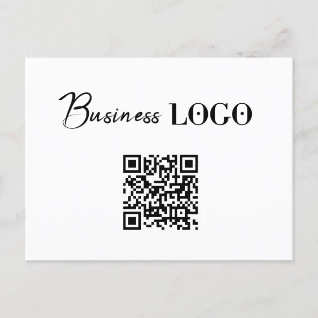 Business Logo Company Promotional QR Code Holiday Postcard | Zazzle