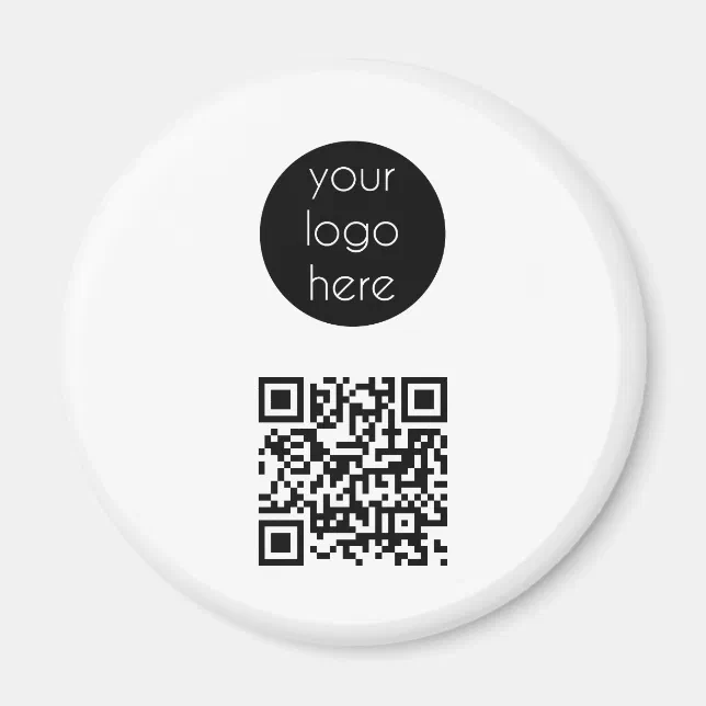 Business Logo Company Promotional QR Code Magnet | Zazzle