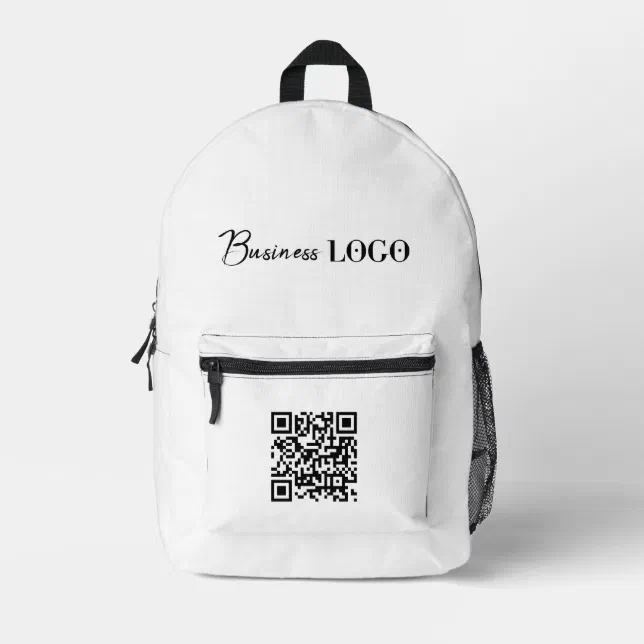 Business Logo Company Promotional QR Code Printed Backpack | Zazzle