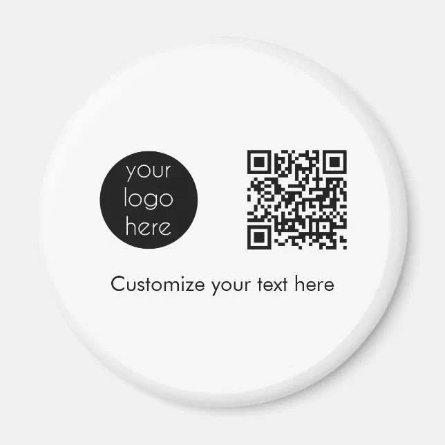 Business Logo Company Promotional QR Code Text Magnet | Zazzle