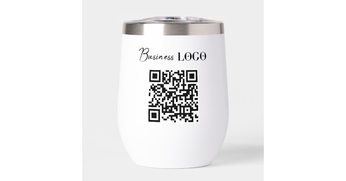 Business Logo Company Promotional QR Code Thermal Wine Tumbler | Zazzle