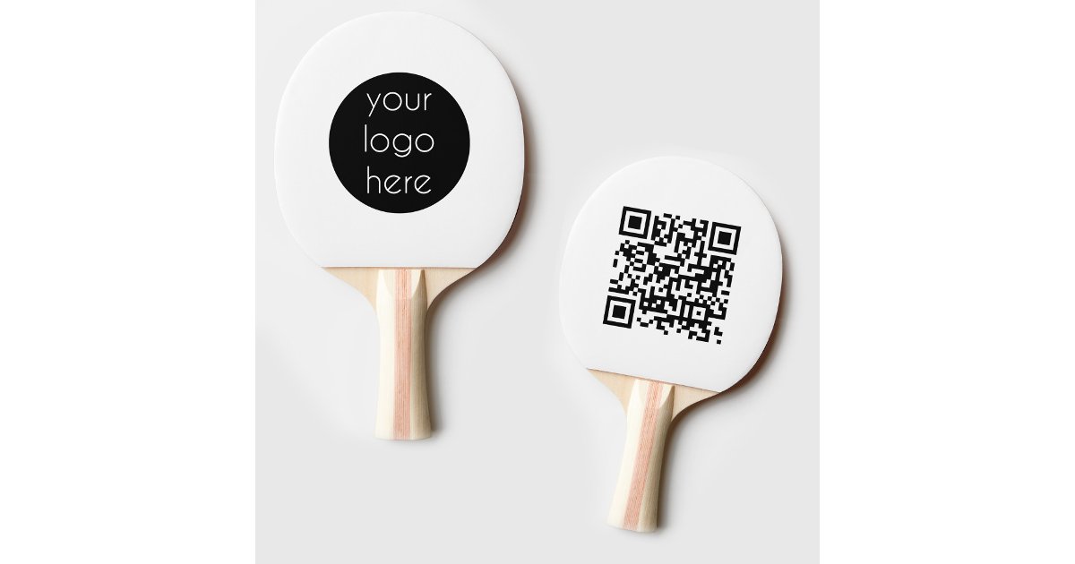Business Logo Company QR Code Table Tennis Ping Pong Paddle | Zazzle