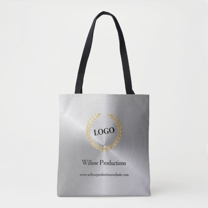 Business Logo Company Silver Tote Bag | Zazzle