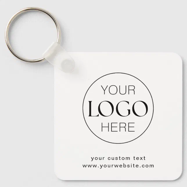 Business Logo Corporate Branded Minimalist Keychai Keychain | Zazzle