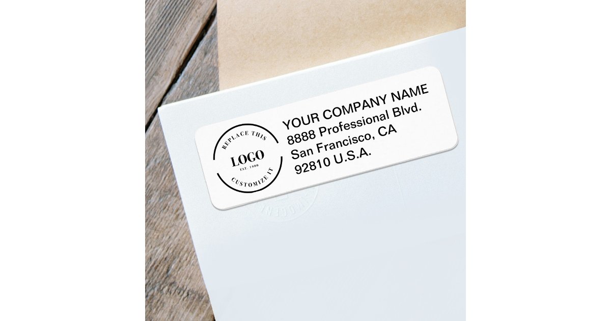 Business logo Corporate Custom Return address Label | Zazzle