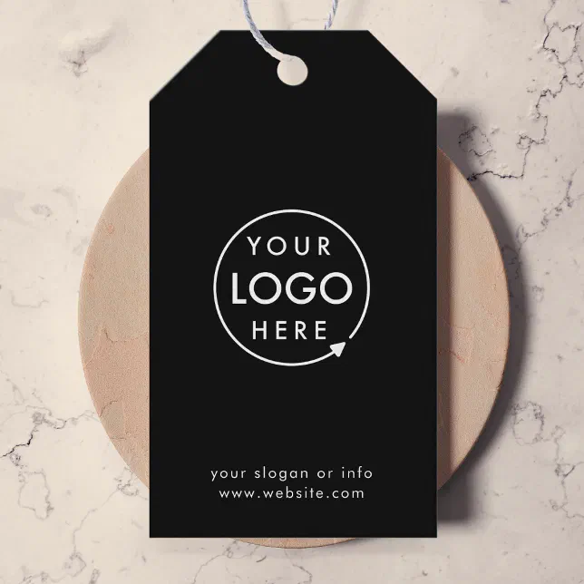 Business Logo | Corporate Professional Black Gift Tags | Zazzle
