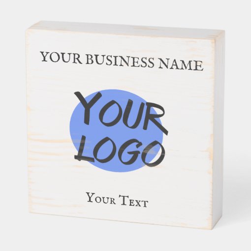 Business Logo Counter Wall Custom Wooden Box Sign | Zazzle