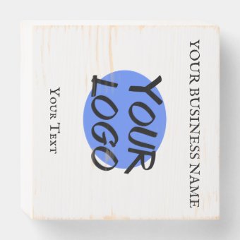 Business Logo Counter Wall Custom Wooden Box Sign | Zazzle