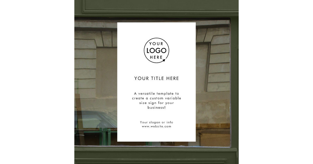 Business Logo | Create Your Own Modern White Window Cling | Zazzle