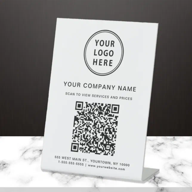 Business Logo Create Your QR Code Pedestal Sign | Zazzle Business Logo Create Your QR Code Pedestal Sign | Zazzle