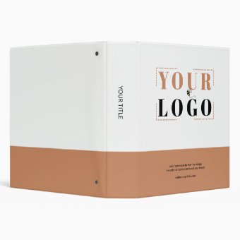 Business Logo Custom Colored Border and Title 3 Ring Binder | Zazzle