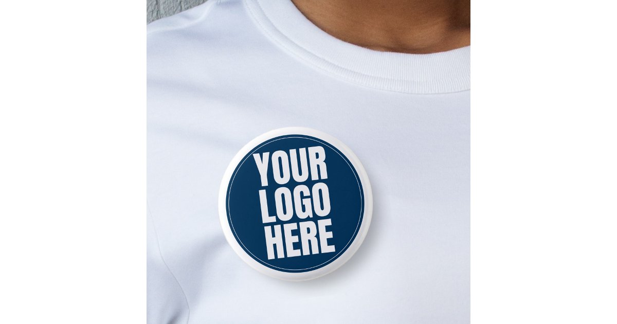 Business Logo Custom Company Photo Button | Zazzle