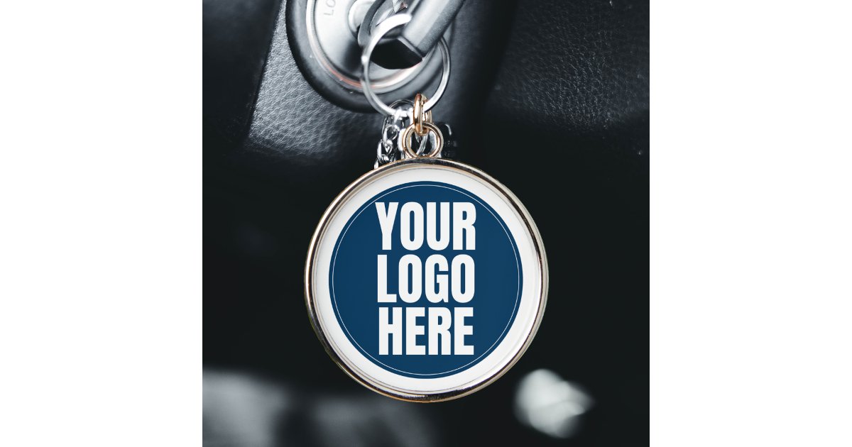 Business Logo Custom Company Photo Keychain | Zazzle
