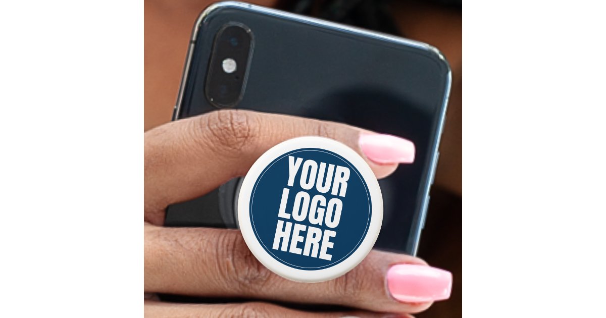 Business Logo Custom Company Photo PopSocket | Zazzle