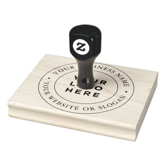 Business Logo Custom Large Rubber Stamp | Zazzle.com