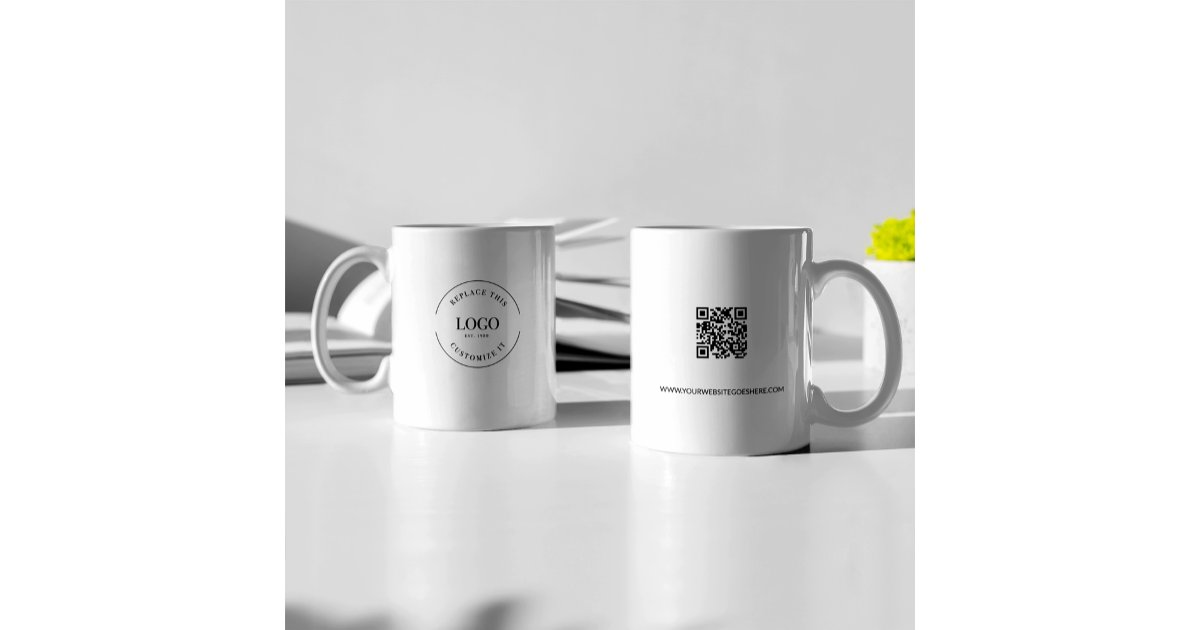 Business logo Custom QR code website professional Coffee Mug | Zazzle