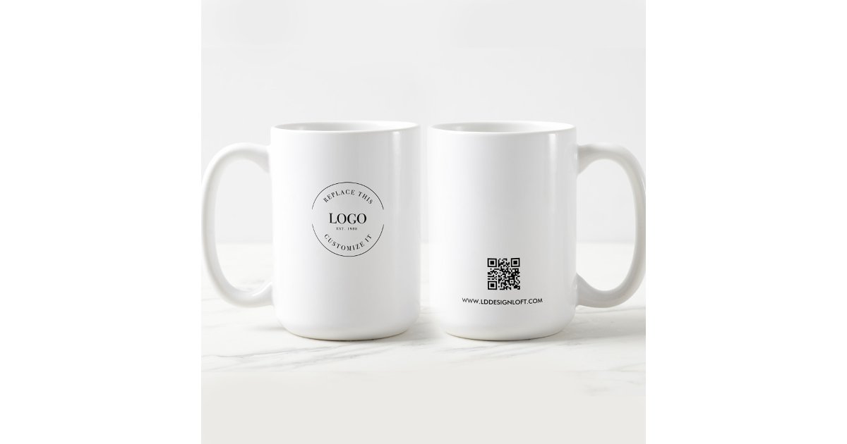 Business logo Custom QR code website professional Coffee Mug | Zazzle