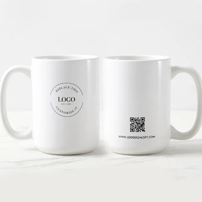 Business logo Custom QR code website professional Coffee Mug | Zazzle