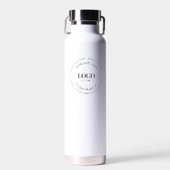 Business logo Custom QR code website professional Water Bottle | Zazzle