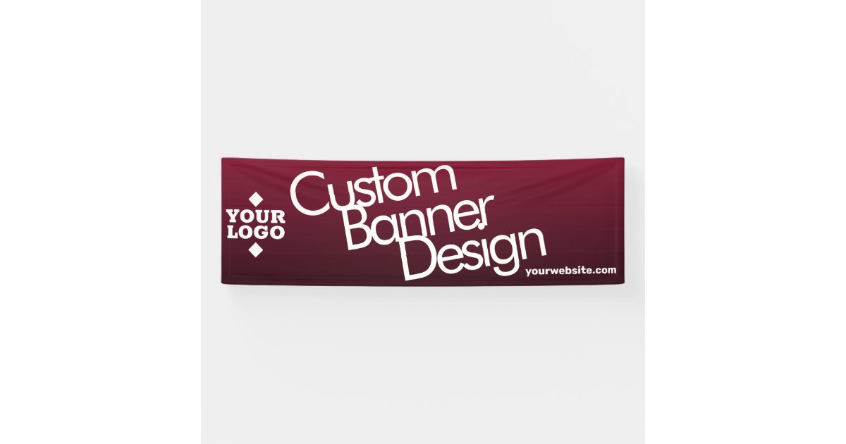Business Logo Custom Vinyl Long Banner | Zazzle