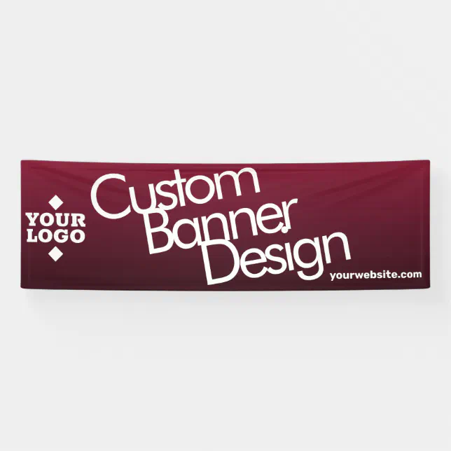 Business Logo Custom Vinyl Long Banner | Zazzle
