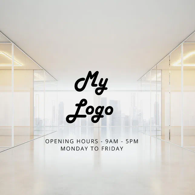 Business logo door sign wall decal | Zazzle