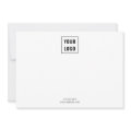 Business Logo Elegant Minimalist White Note Card | Zazzle