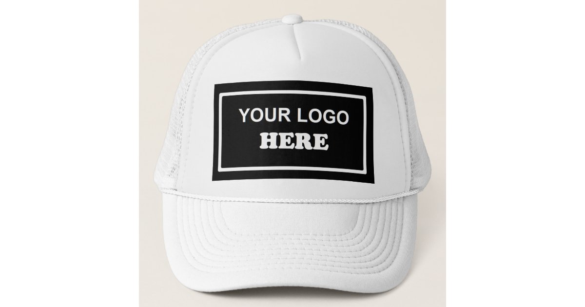 Business Logo Employee Modern Trucker Hat | Zazzle