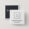 Business logo employee name tag button | Zazzle